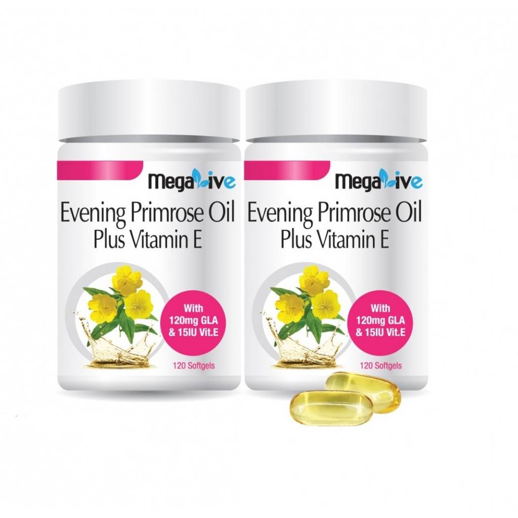 Megalive Evening Primrose Oil Plus Vit E 2x120s