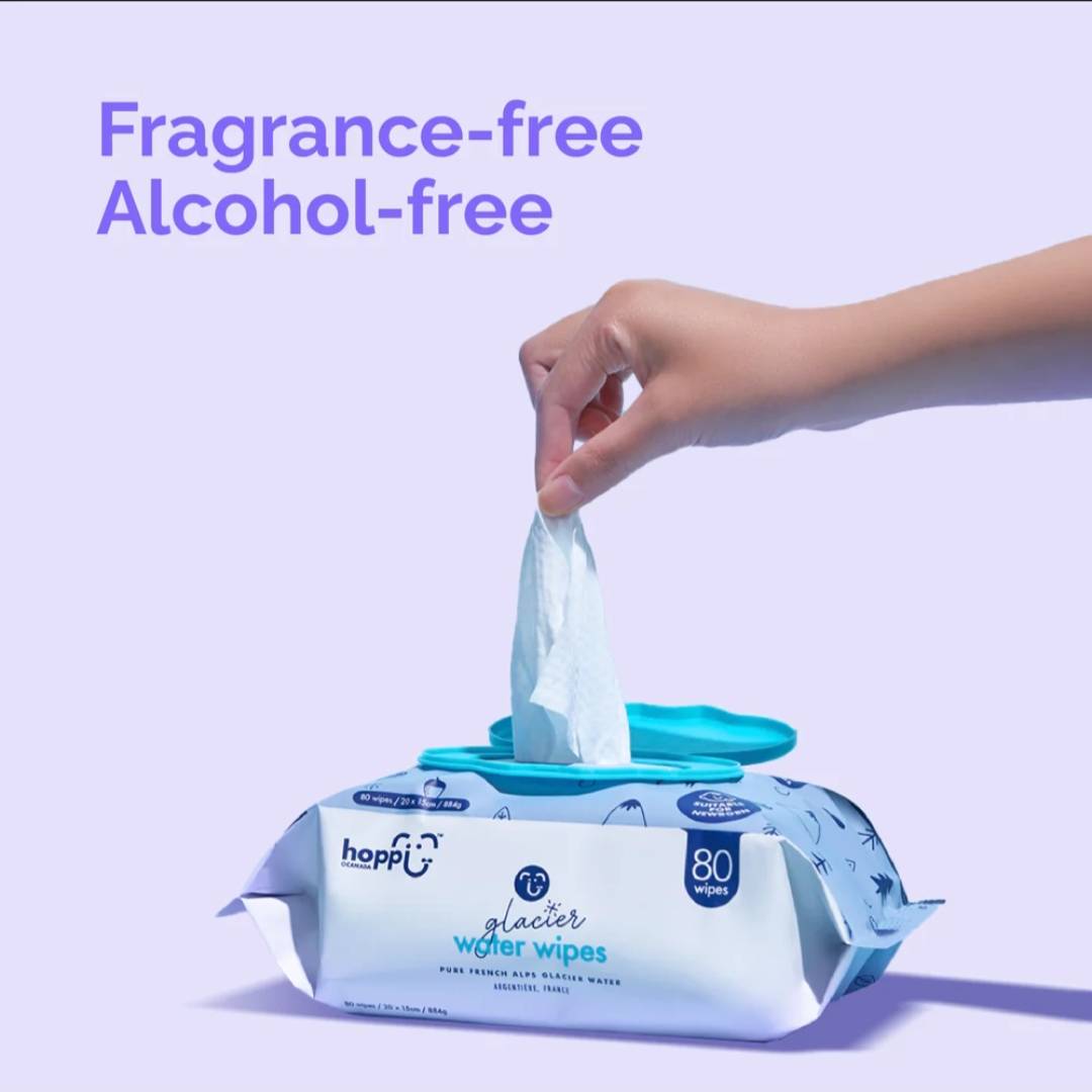 Hoppi Glacier Water Wipes 80s x 2 packs