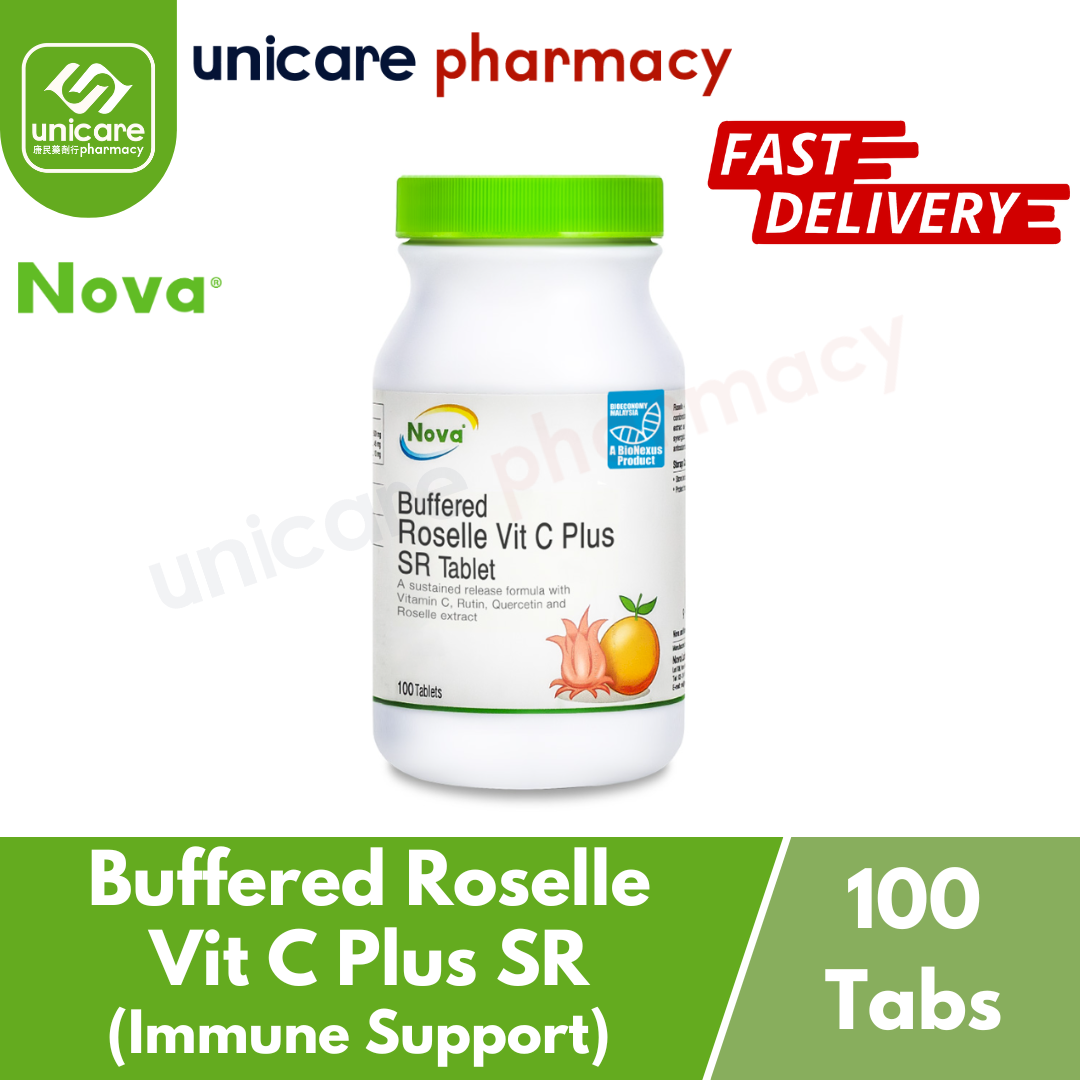 Nova Buffered Roselle Vit C Plus SR Tablet 100s - Immune Support